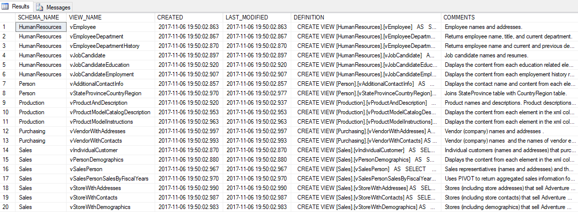 Diccionario de datos SQL Server